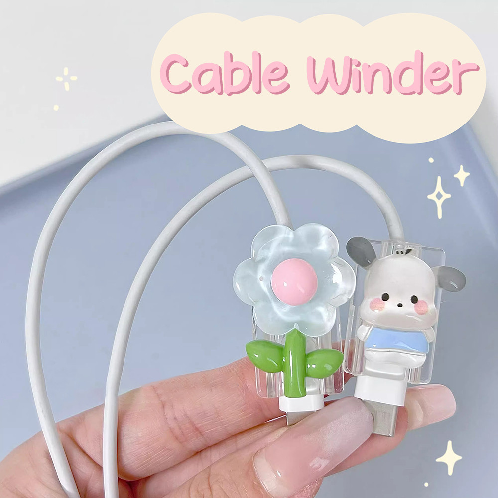 Cable Protector Cartoon 3D Flower Rabbit Bear Butterfly USB Charger ...