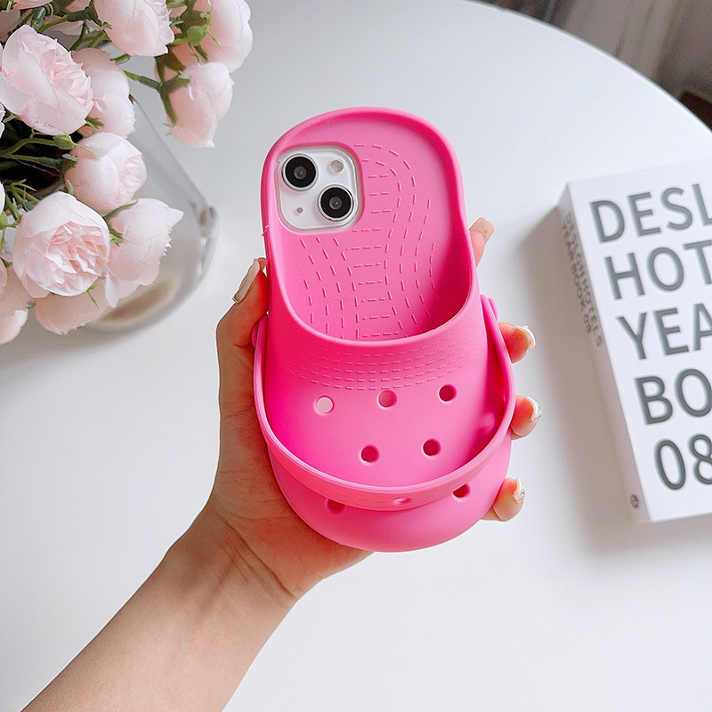Creative Silicone White Crocs Slippers Phone Case Compatible for iPhone ...