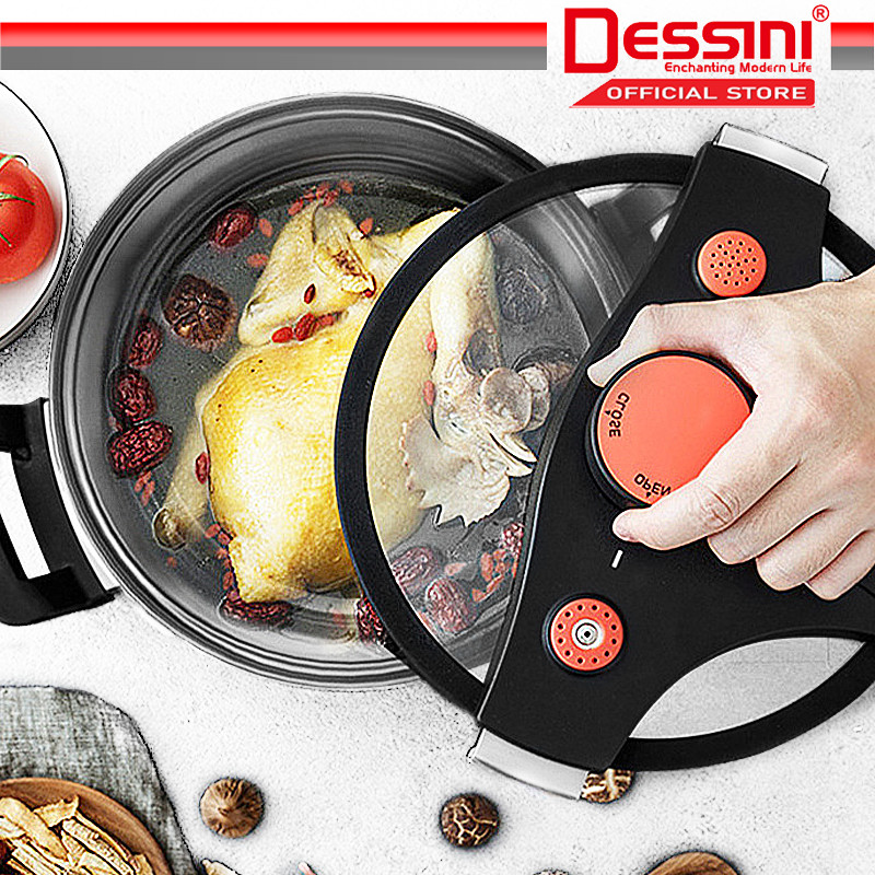 DESSINI ITALY Non-Stick Stainless Steel Induction Pressure Cooker ...