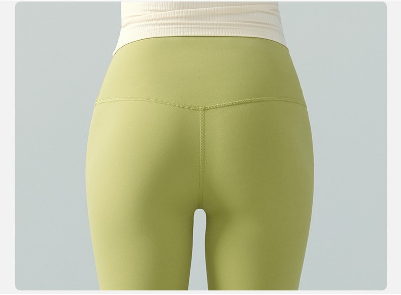 High-waisted and hip-lifting one-piece cut design skintight yoga pants ...