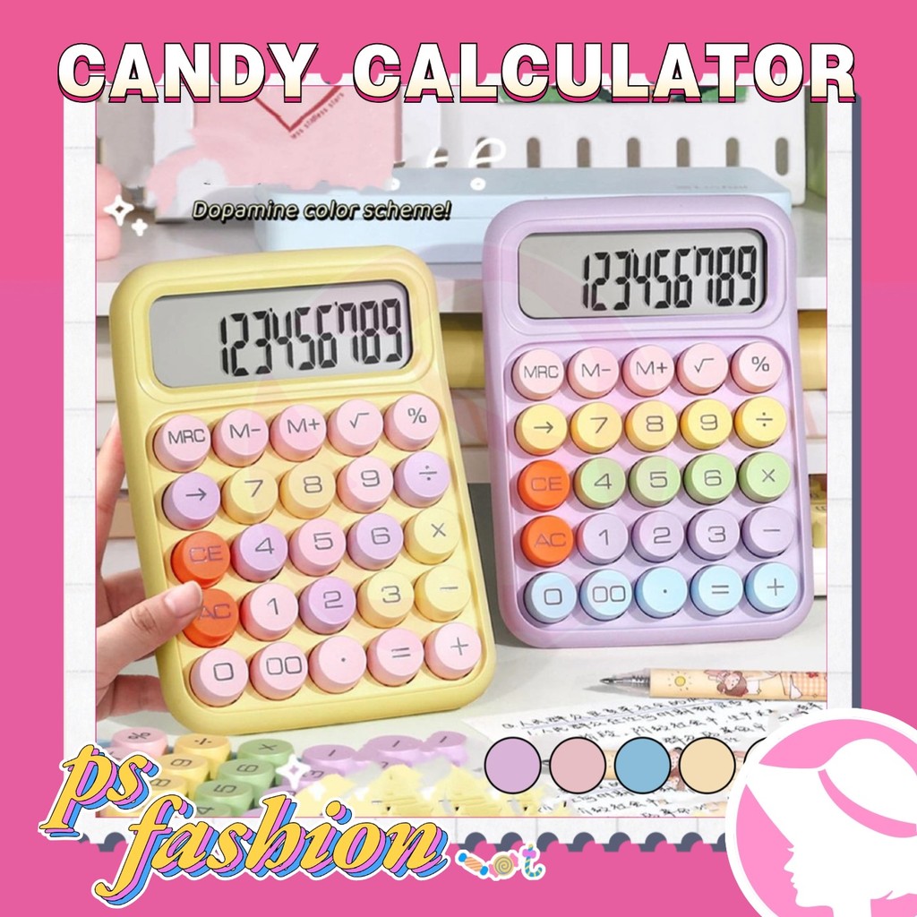 Ins Korean Dopamine Color Calculator 12 Digits Large Display Mechanical ...