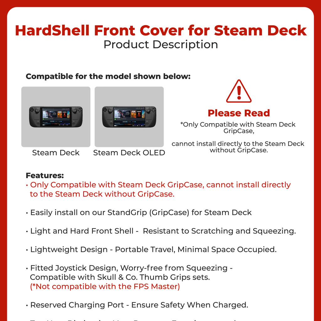 Skull & Co HardShell Front Cover for Steam Deck OLED (Only Compatible ...