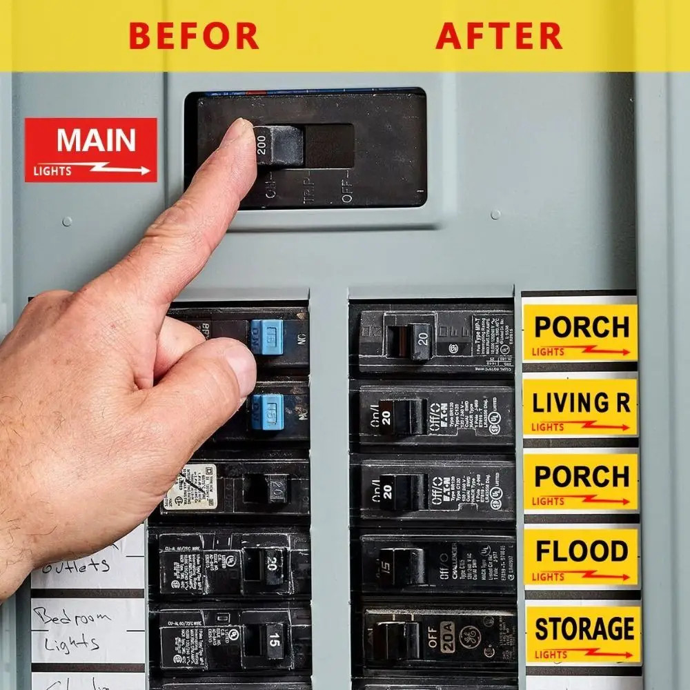 1 Sheet Circuit Breaker Label Weatherproof Fuse Box Identification ...