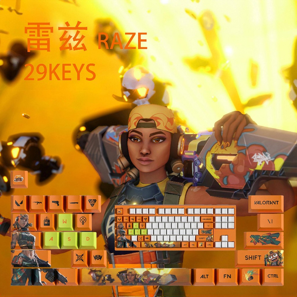 Rez RAZE Fearless Contract Keycaps, Tile-Punch Artifact, Adapted To ...
