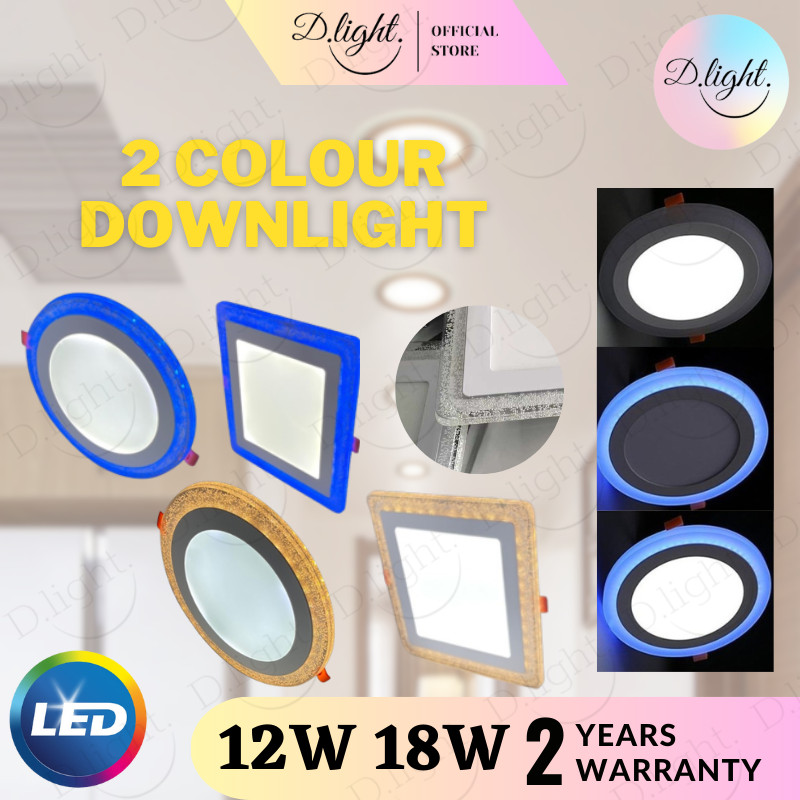 LED 3 MODES 12W 18W 2 COLOR DOWNLIGHT WHITE/BLUE WH/WW MULTI COLOR ...
