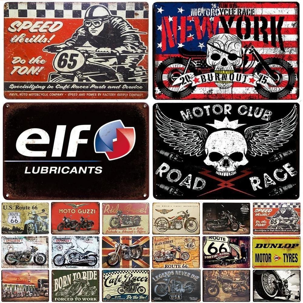Vintage Motorcycle Metal Sign Plaque Tin Sign Route 66 Poster For ...
