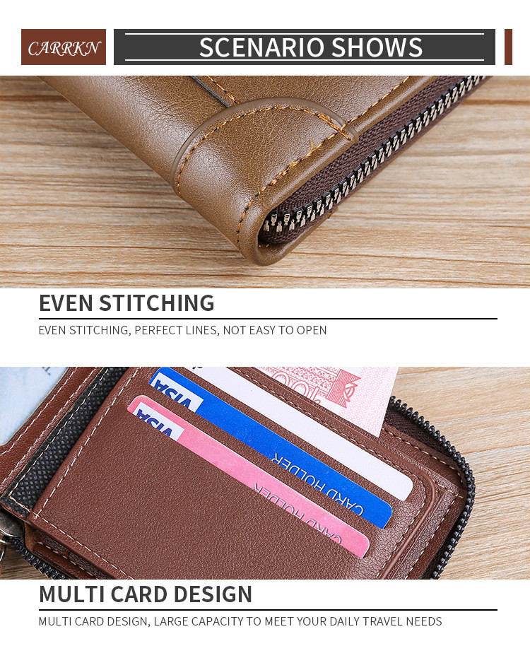 CarrKen New Men's Wallet Retro Horizontal Multi functional Card Bag ...