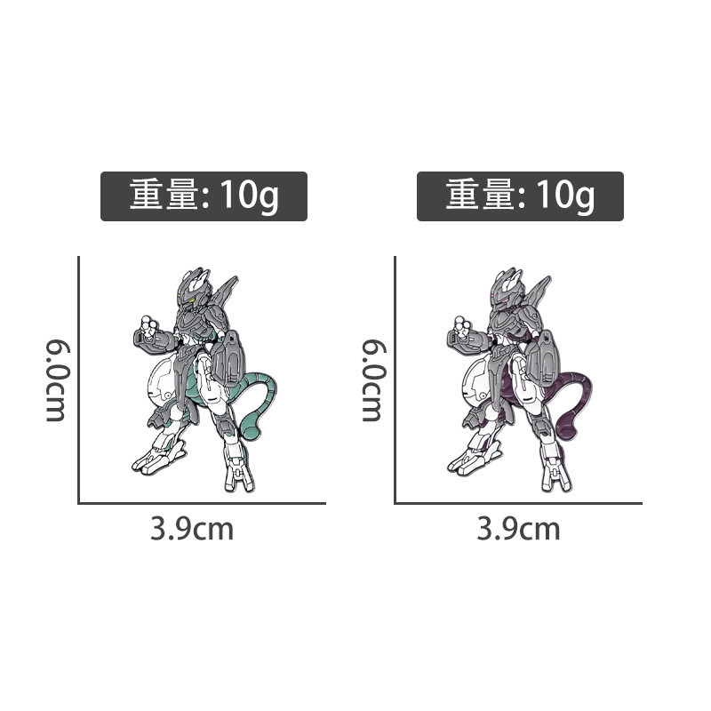 Steel Mewtwo Metal Badge Anime Pokémon Brooch Fashion Clothing Pin ...