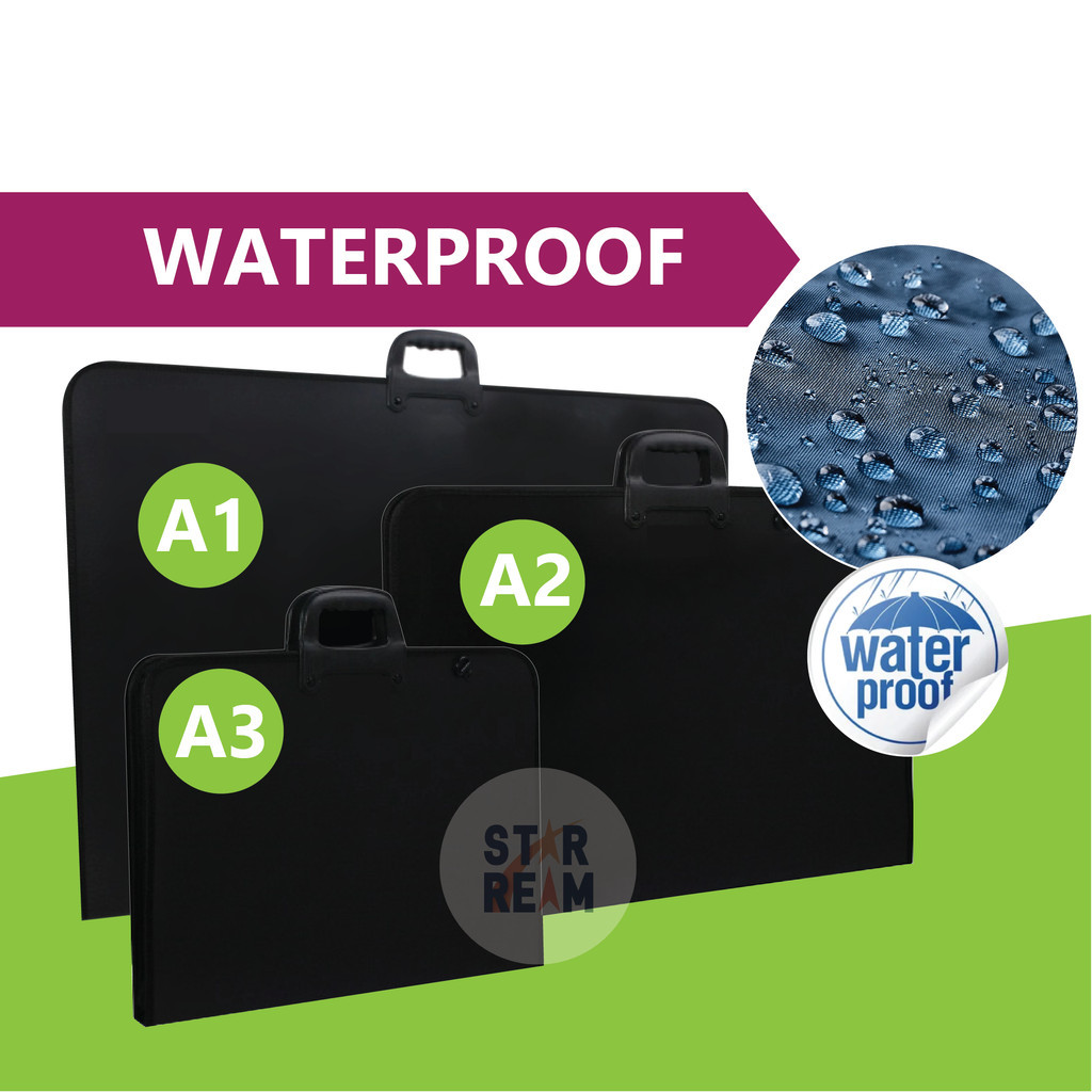 Waterproof Art Portfolio File Drafting Bag| A1/A2/A3 size| Expandable ...