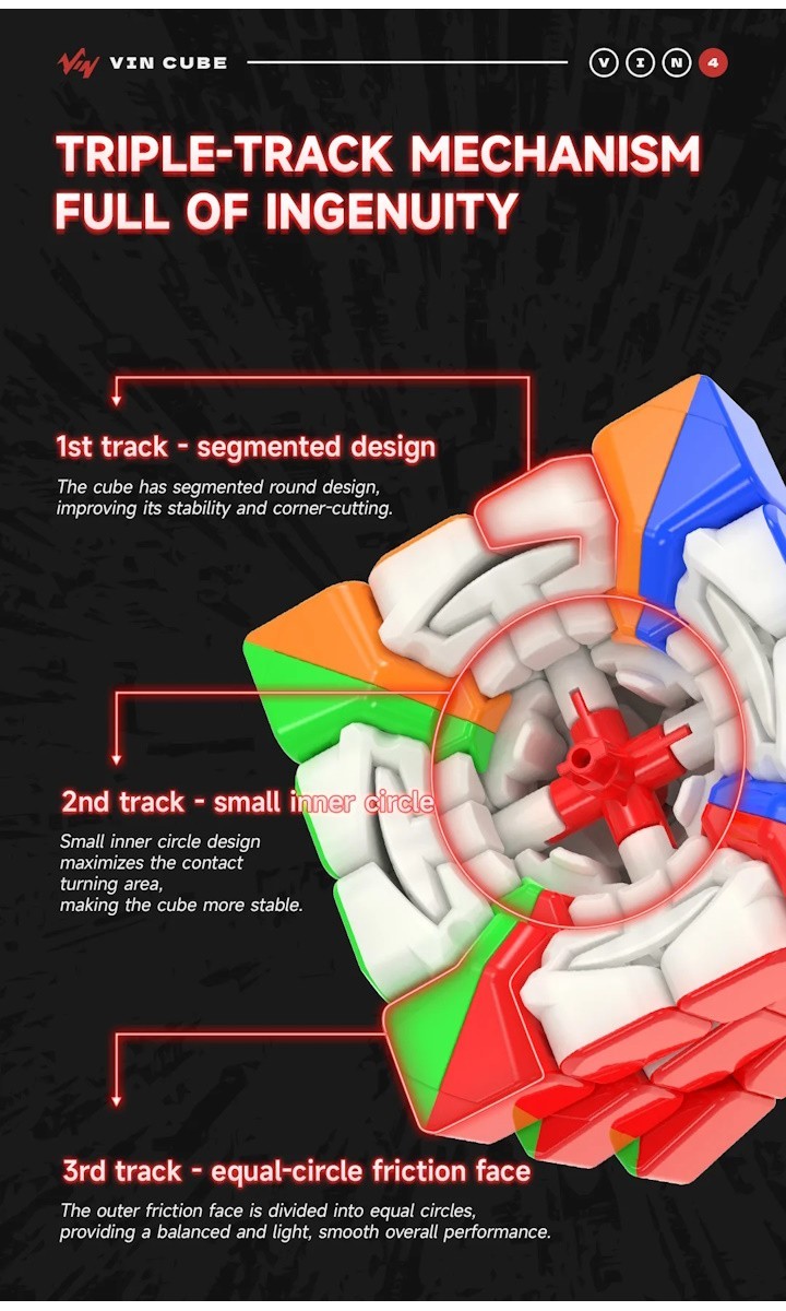 Vin Cube 4x4x4 Magic Cubes Magnetic UV Stickerless Toys For Children ...