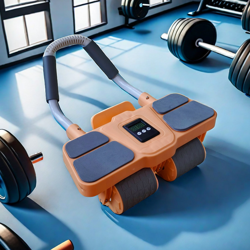 4 Wheels Elbow Support Automatic Rebound Abdominal Wheel Ab Roller for ...