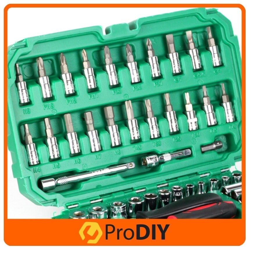 53pcs (Included Case) 1/4 Inch Socket Wrench Tool Box Set Screwdriver ...