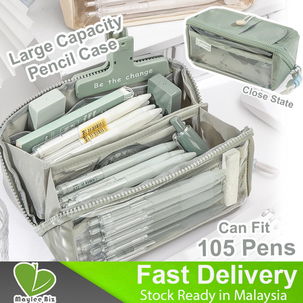 Large Capacity Pen Pencil Case Box Multifunctional Office Student ...