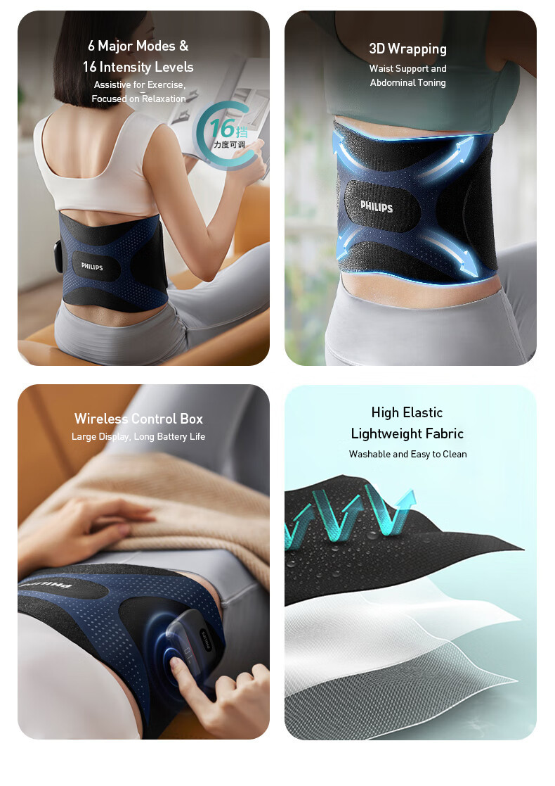 Philips EMS Abdominal Muscle Belt PPM3305B | Shopee Malaysia