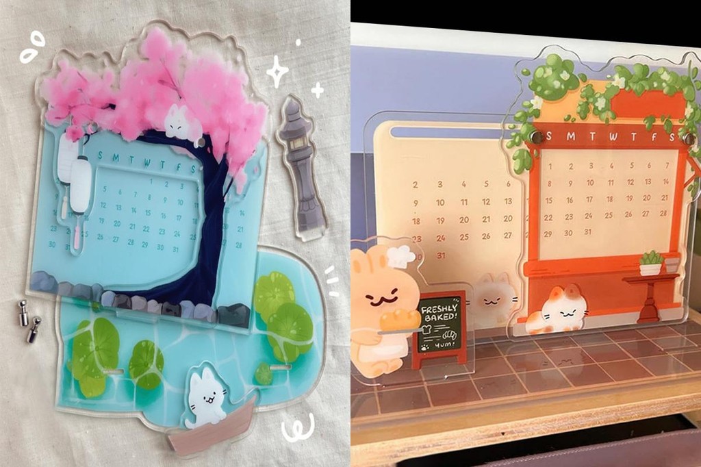 SOU Acrylic Calendar Holder Reusable Calendar Holder Desktop Acrylic ...
