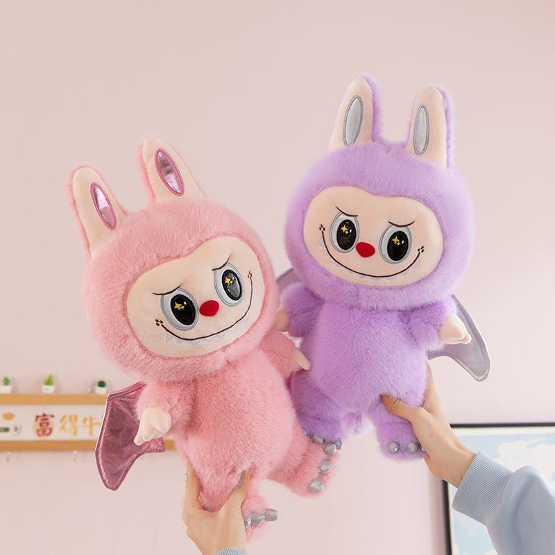New Cute Angel Labubu Pop Mart Rabbit Plush Toy Doll Sleeping Pillow ...