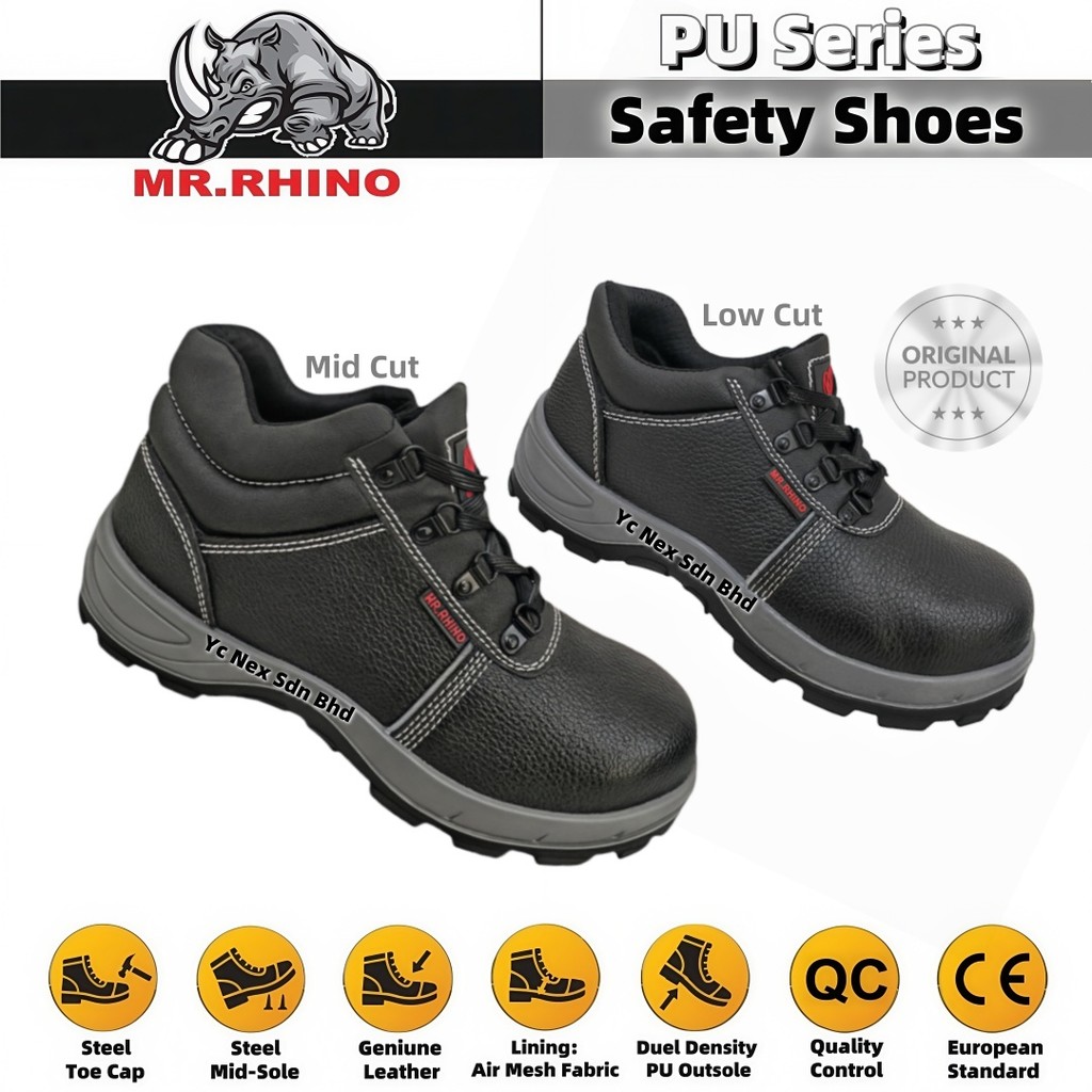 SAFETY SHOES / SAFETY BOOTS LOW CUT/ MID CUT LACE UP MR RHINO SAFETY ...
