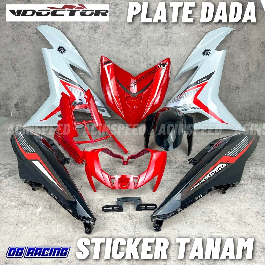 INDO PLATE DADA MX KING Y15ZR COVER SET/ MX KING PLATE DADA COVER SET ...