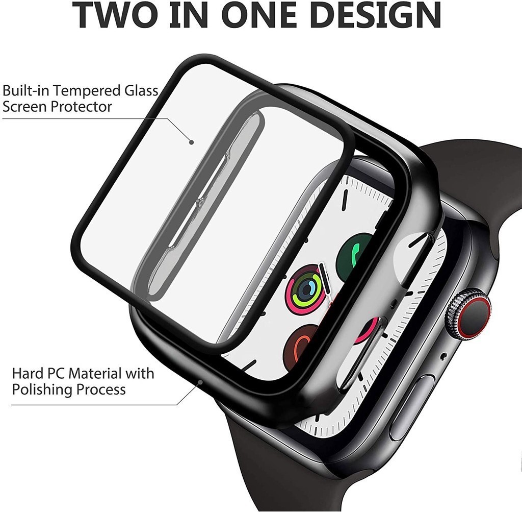 [Ready Stock] Glass+Cover for Apple Watch Series 9 8 7 6 SE 5 4 3 Ultra ...