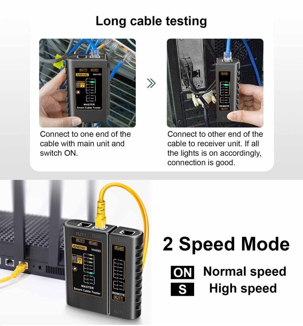[Luminense] Aneng M469D Network Cable Tester ANENG M469D RJ45 LAN ...