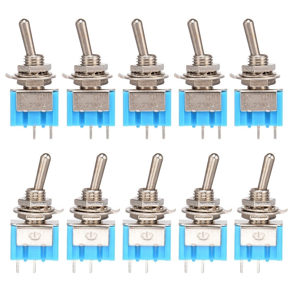 ⁿ ᵐᵅʸ] 10pcs MTS-101 2 Pin SPST ON-OFF 2 Position 6A 250V AC Mini ...