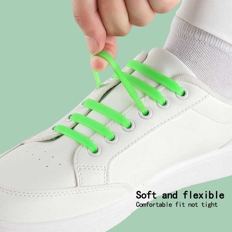 16 pcs/pack Silicone No Tie Shoelaces Shoes Accessories Elastic Lace ...