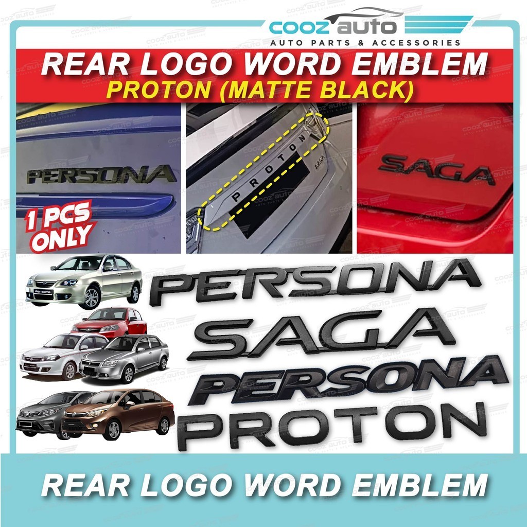 Proton Persona Old New 2007 - 2024 Saga BLM FLX Car Logo Rear Bonnet ...