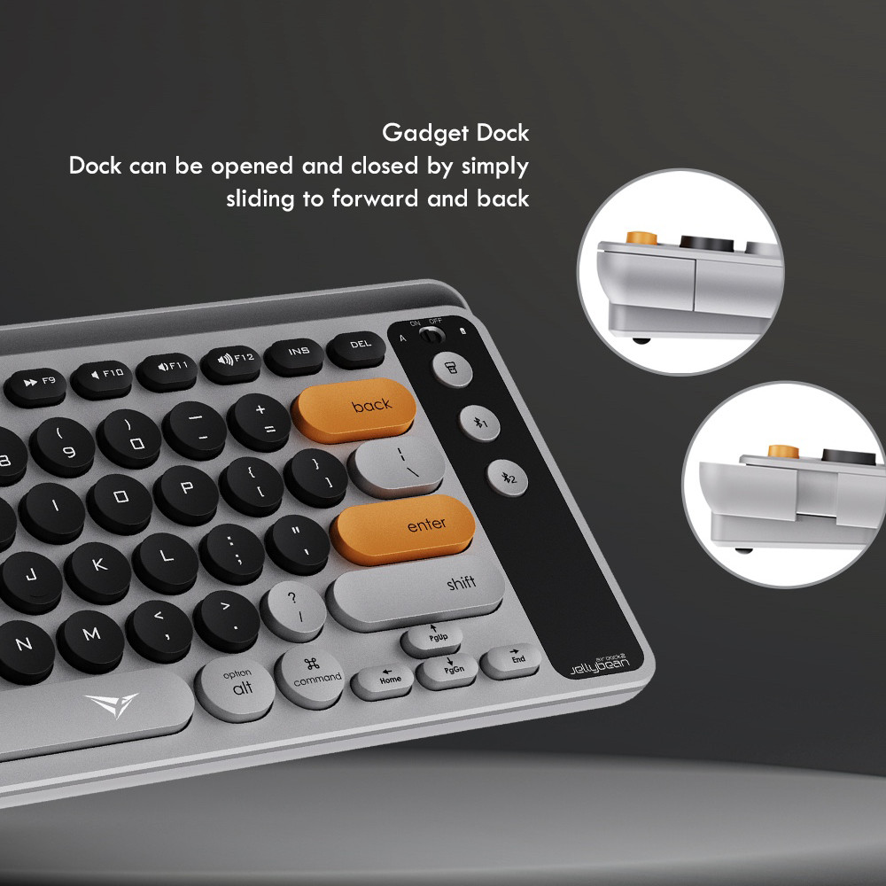 Alcatroz JellyBean AirDock 2 Bluetooth Wireless Rechargeable Keyboard with 12" Tablet Stand ...