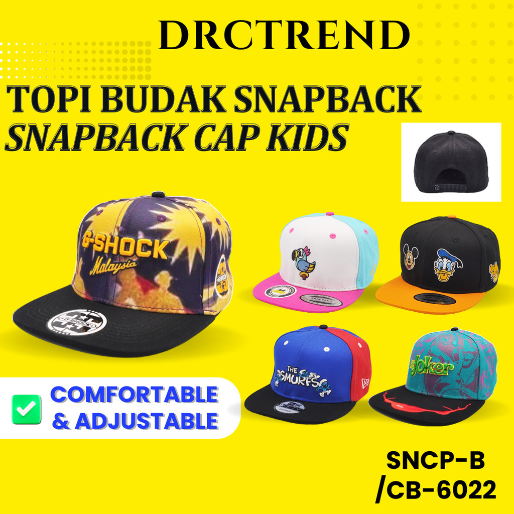 Snapback Cap Kids Adjustable Cap Cartoon Hip Hop Cap Kids Boy Children ...