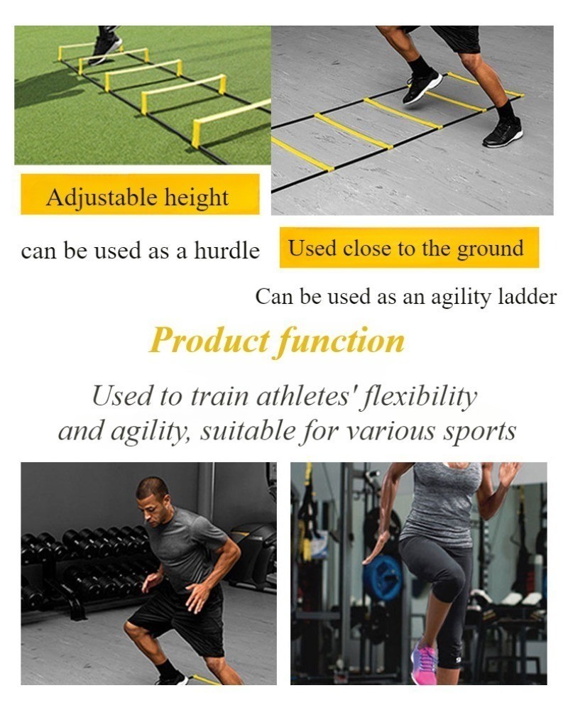 Two-in-one Agility Ladder Hurdle Rope Ladder Soft Ladder Training ...