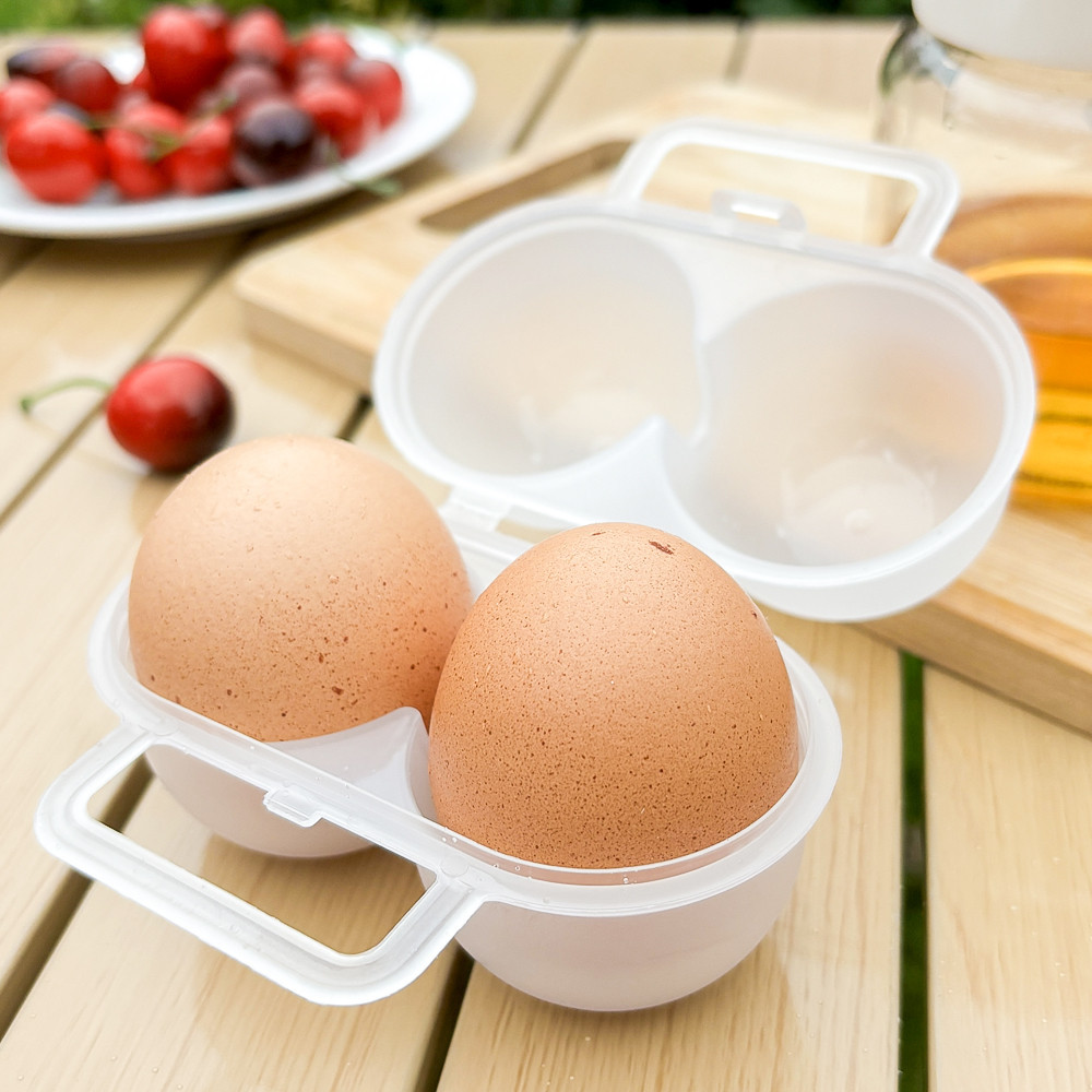 2 Compartments Egg Storage Box - Shockproof Drop-proof Egg Carton ...