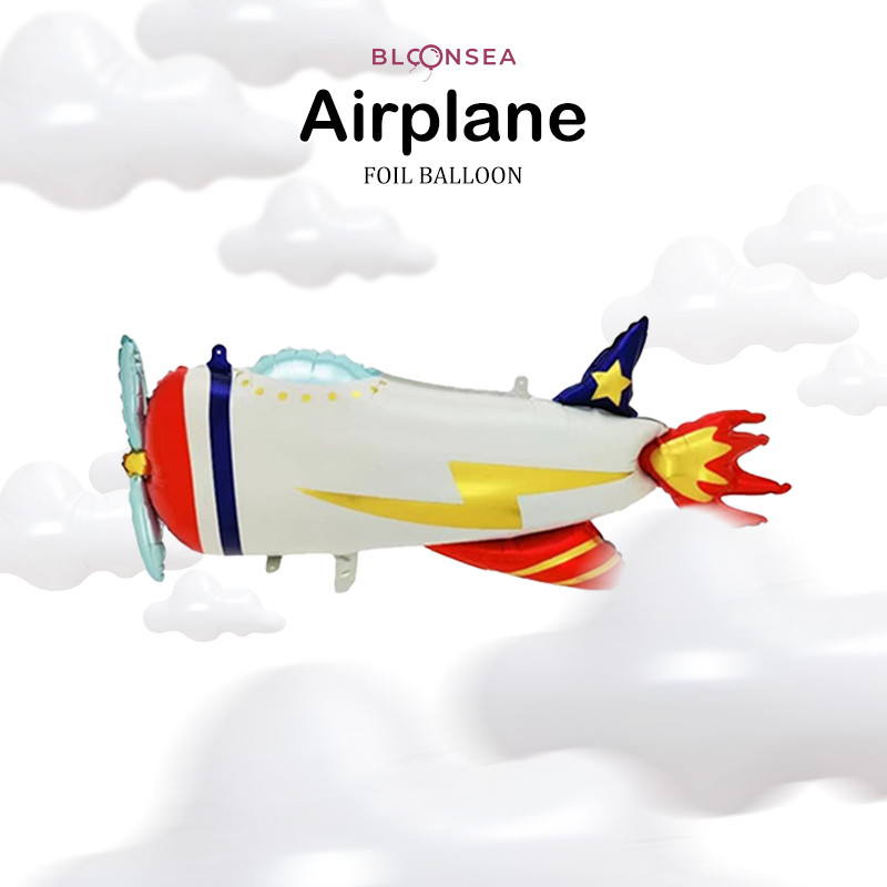 Air Plane Foil Balloon Retro Matte Sky Cloud Aviation Air Asia Aircraft ...