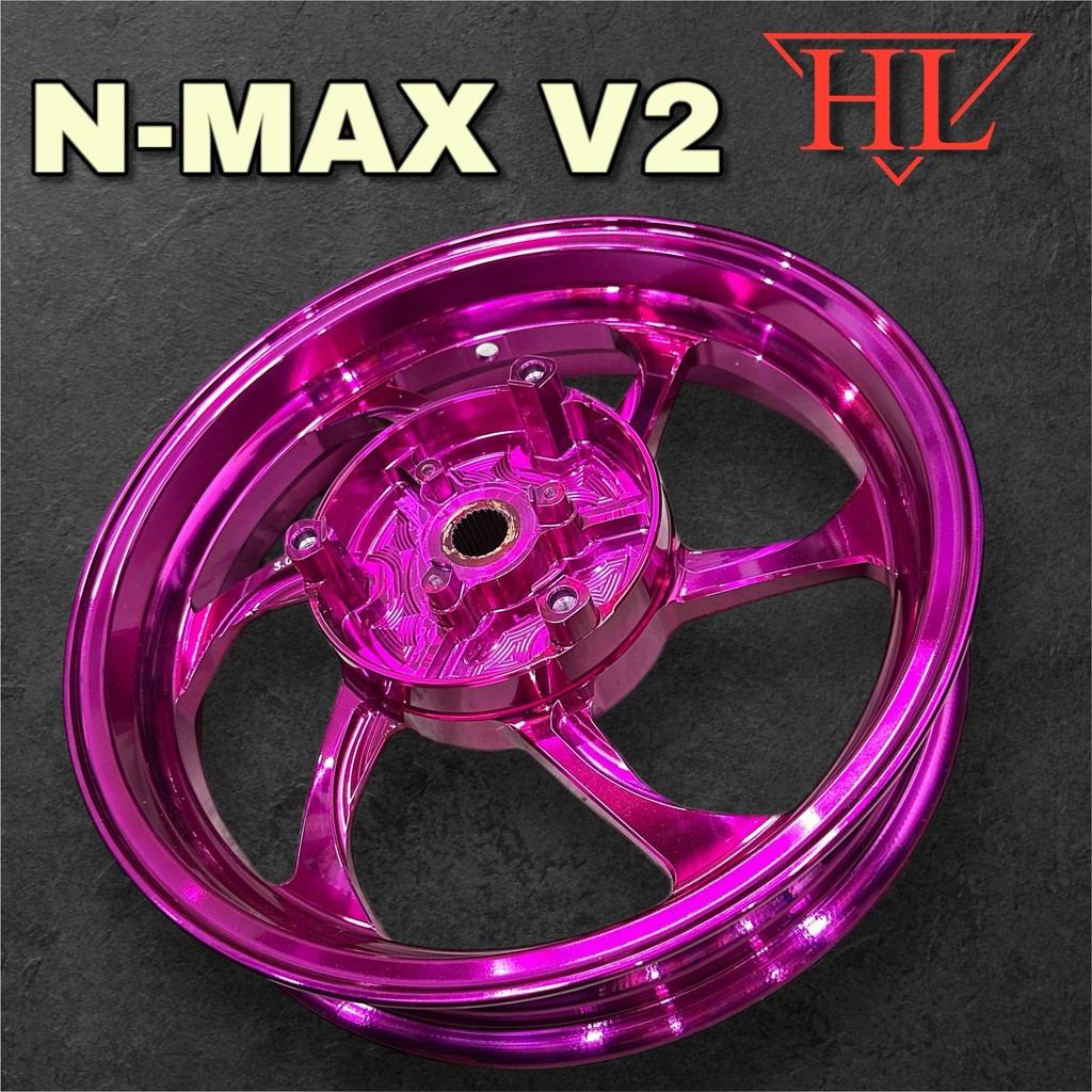 S6 NMAX V2 CNC SPORT RIM CHROME PNP ONLY SIZE 14 depan belakang ...