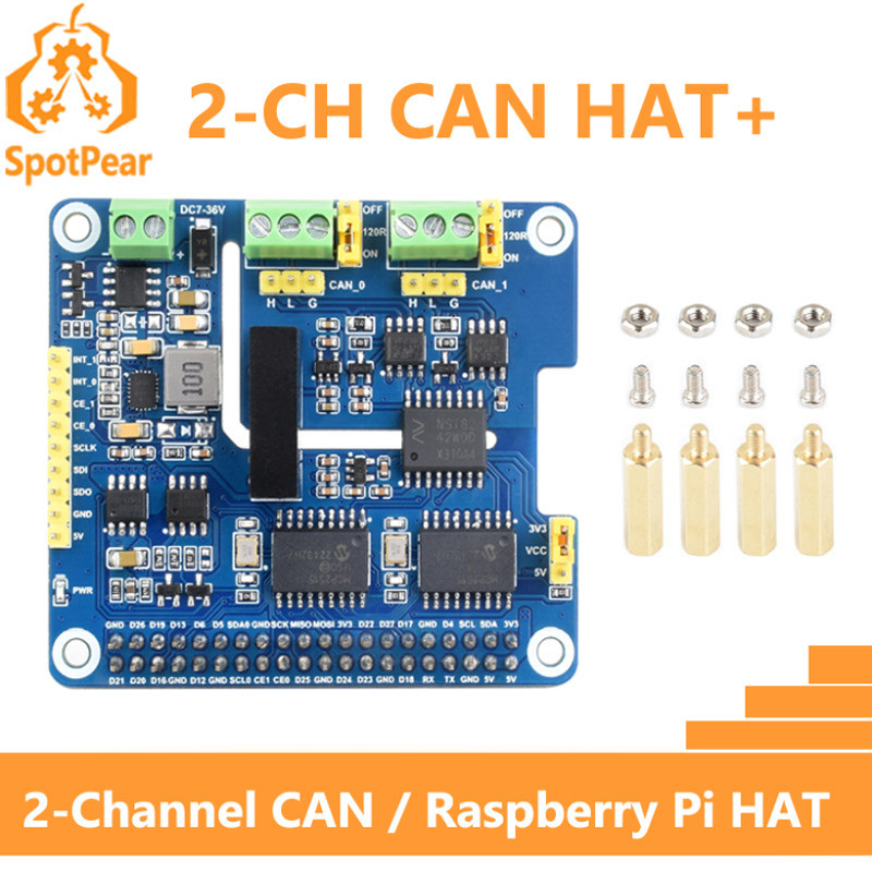 Raspberry Pi 2-Channel Isolated CAN Bus Expansion HAT Dual Chips ...