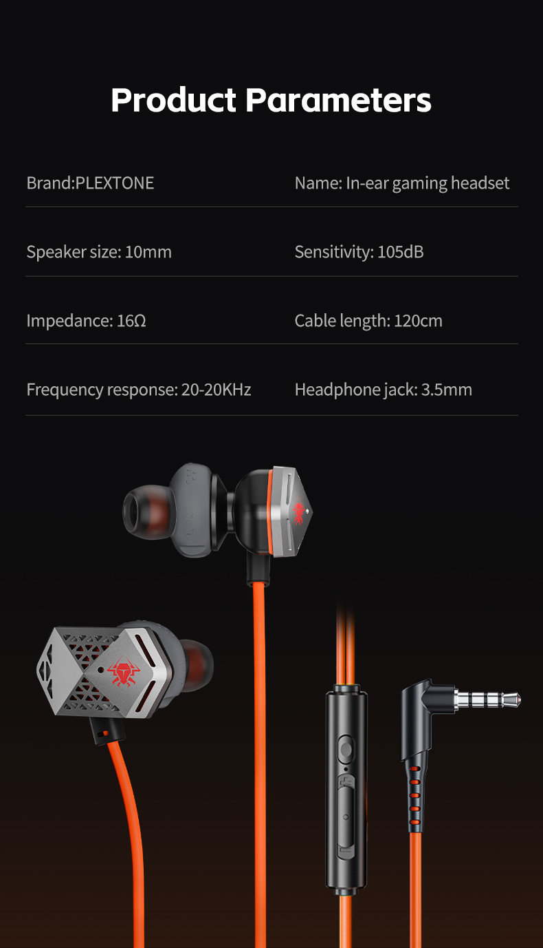 Original PLEXTONE M416 Gaming Earphone Type-C Earbuds 3.5mm Earphone ...