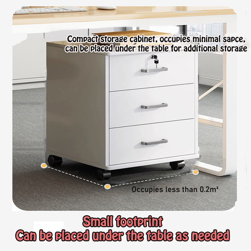 Mizona 3 Tier Roller Office File Cabinet Locker Storage Cabinet Wooden ...