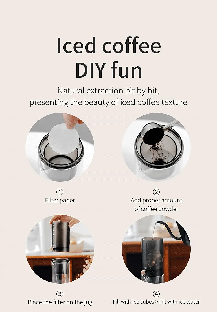 Glass Drip Filter Ice Drop Coffee Maker,Protable Ice Cold Brew Coffee ...