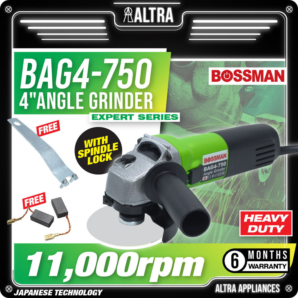 BOSSMAN 4" Angle Grinder BAG4750 / BAG 4750 - 750W Cutting Grinding ...
