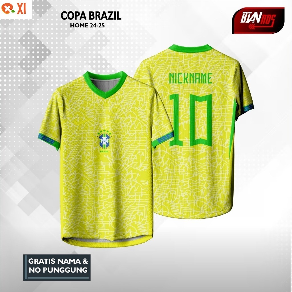 xile9 Jersey BRAZIL EURO 2024 PREMIUM Quality FREE CUSTOM NICKNAME ...