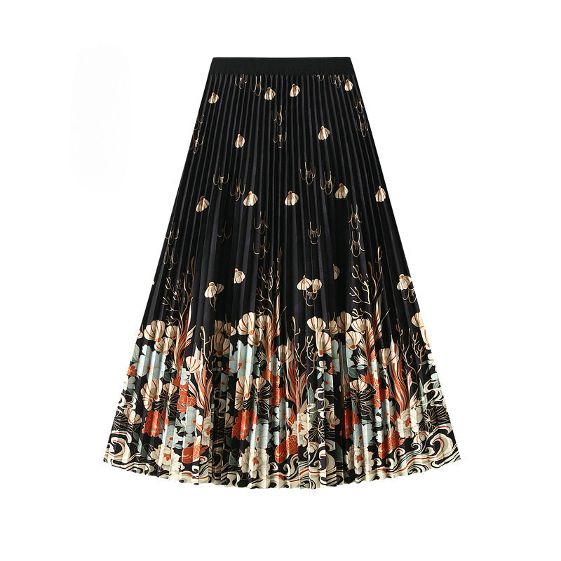 [7 colors]ANGEL Fashion women's midi skirt floral printed Korean ...