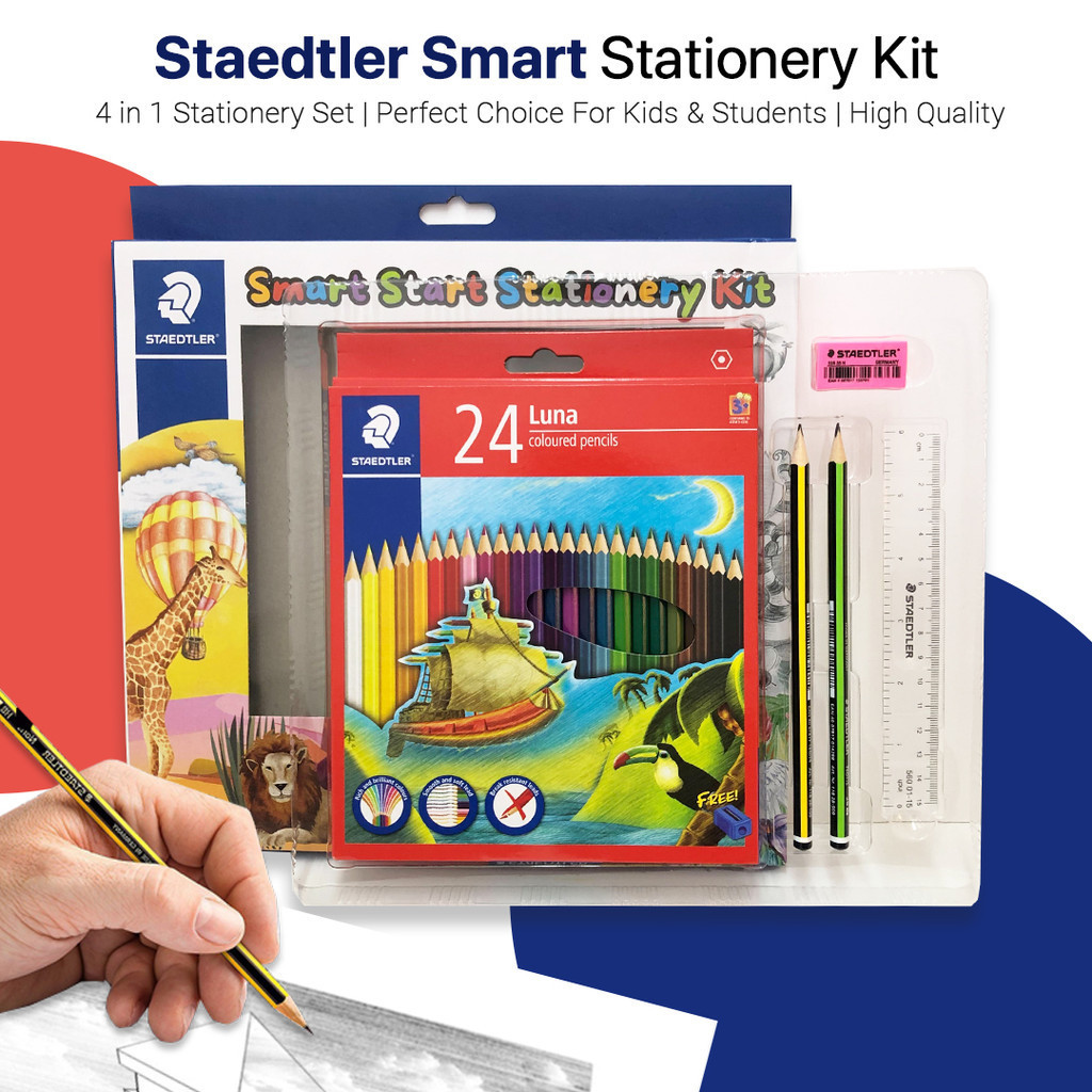Staedtler Smart Start Stationery Kit Colour Pencil 2B Writing ...