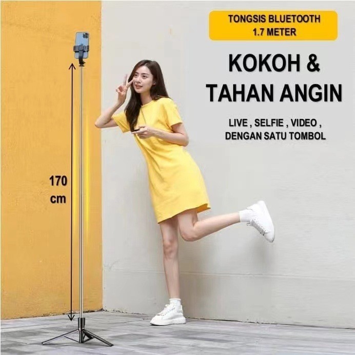 Plokama K9 Live-K9 170cm / K10 Pro 200cm Tripod Selfie Stick 3in1 With ...