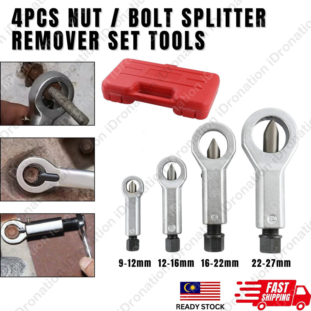 9-27mm 4Pcs Rusty Nut Bolt Splitter Separator Extractor Remover Cutting ...