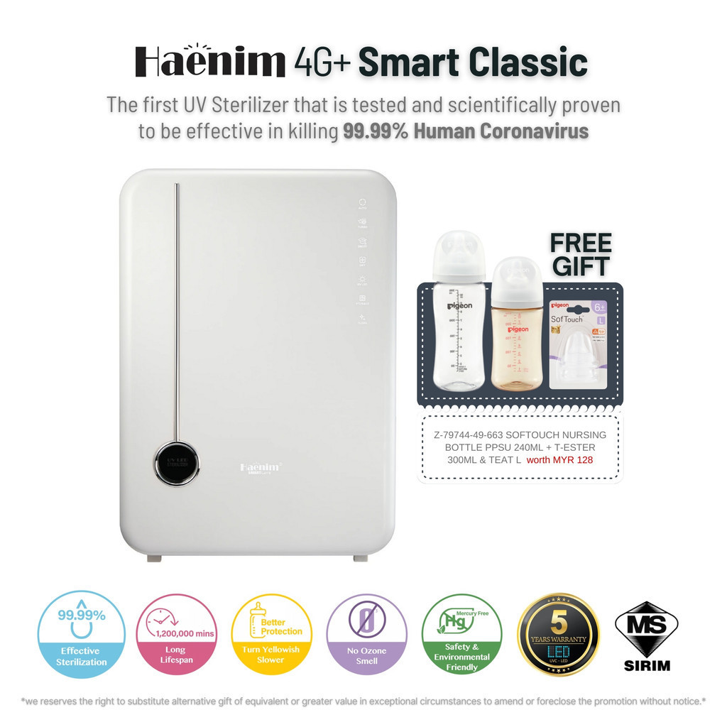 Haenim 4G+ Smart Classic UVC LED Electric Sterilizer | Shopee Malaysia
