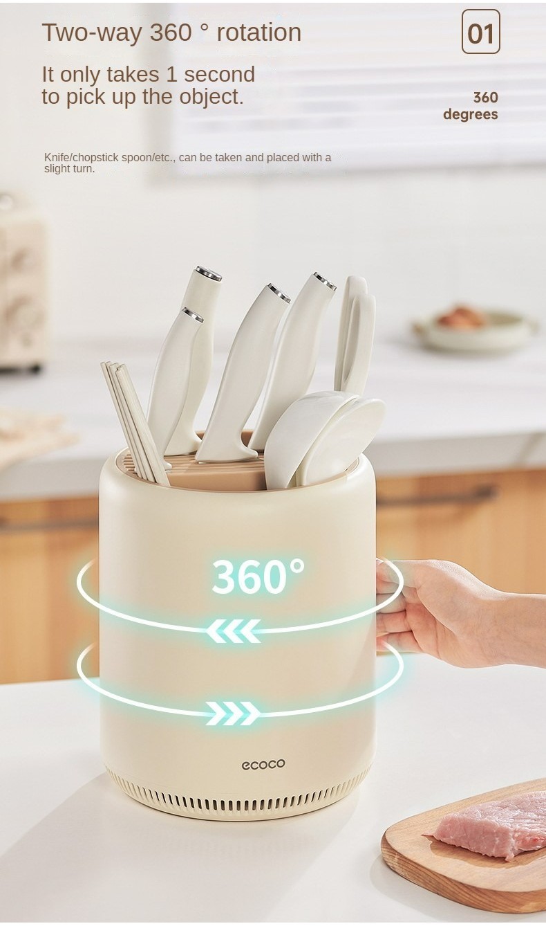LODER ECOCO Cutlery Holder 360° Rotating Multifunction Knife Chopstick Spoon Fork holder ...