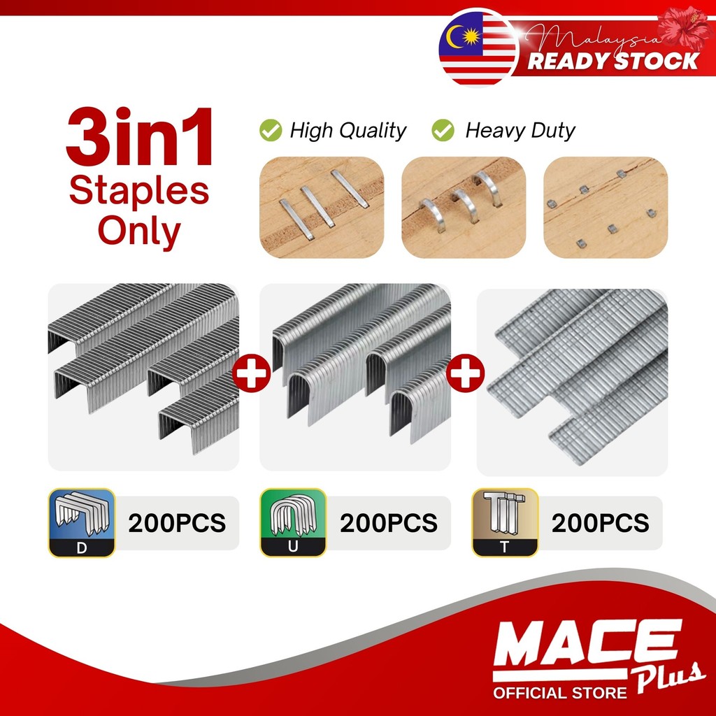 Heavy Duty 3 In 1 Staple D-Type T-Type U-Type Stapler Refill Stapler ...