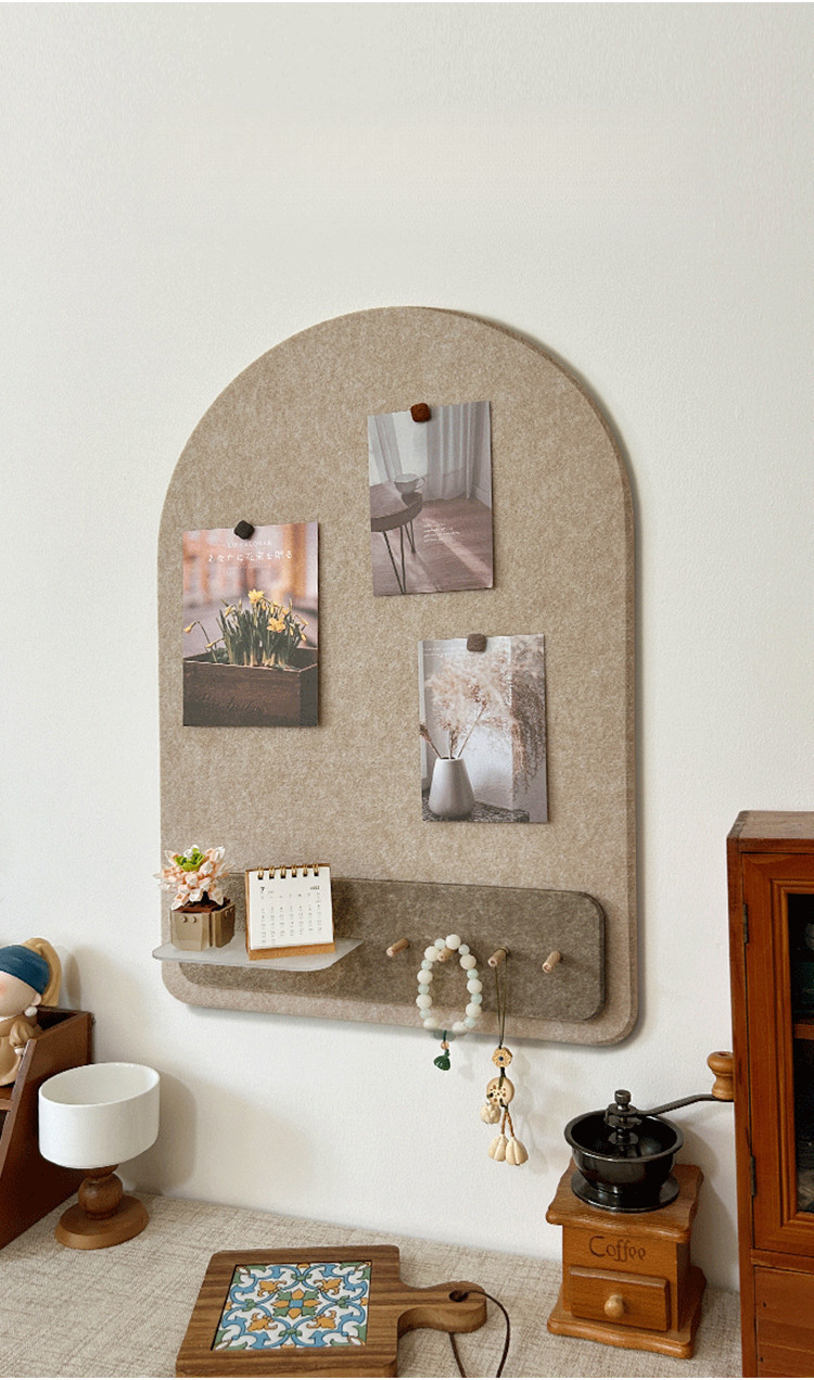 Bulletin Board Photo Wall Message Board Perforation-Free Arch Shelf ...