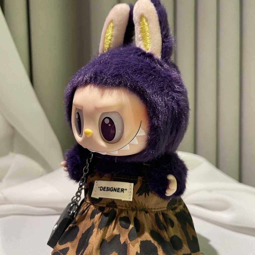 （Cloth Only)For 17 cm labubu baby clothes handmade clothes leopard ...