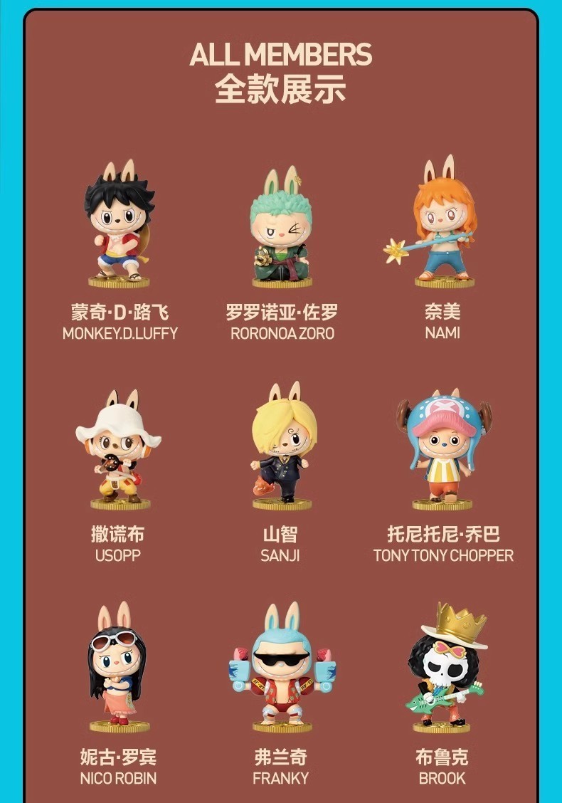 POP MART labubu One Piece labubu One Piece Joint Series Mystery Box ...