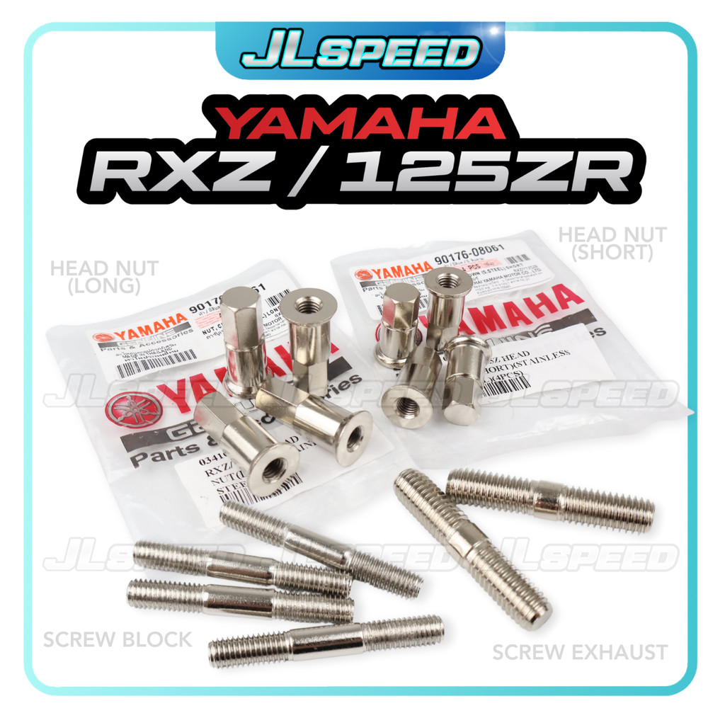 YAMAHA RXZ 135 / 125ZR Stainless Steel Tiang Head Block Stud Nut Ekzos ...